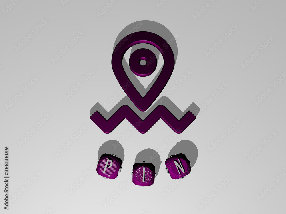 3D graphical image of PIN vertically along with text built around the ...