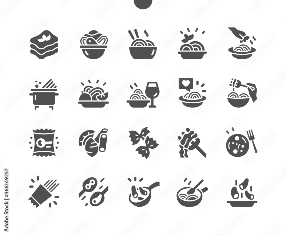 Pasta Well-crafted Pixel Perfect Vector Solid Icons 30 2x Grid for Web ...
