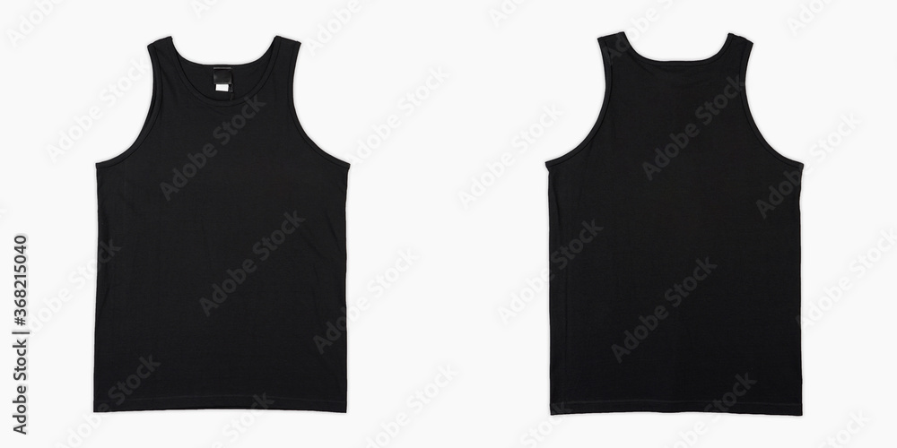 black singlet template front and back view isolated on white background ...