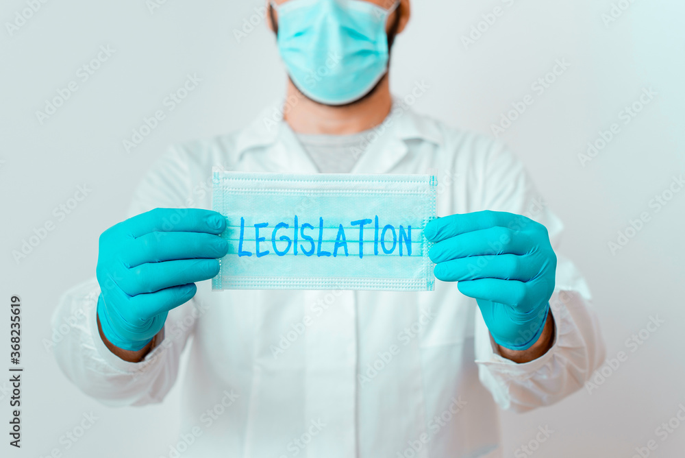 Writing note showing Legislation. Business concept for the exercise of ...