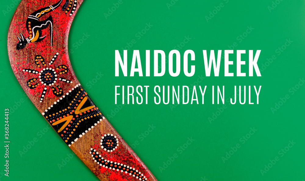 NAIDOC Week stock images. Australian holiday. Boomerang detail on a ...