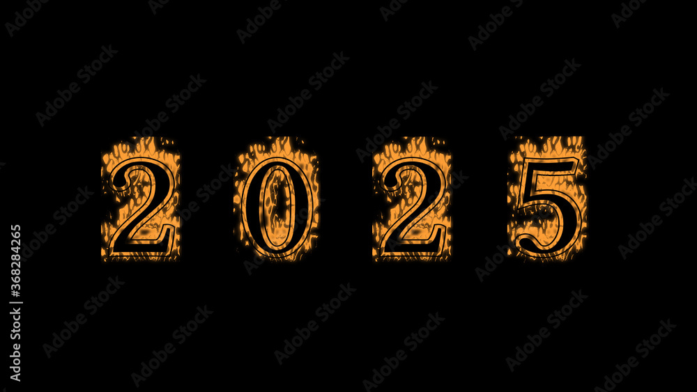 2025 fire text effect black background. animated text effect with high ...