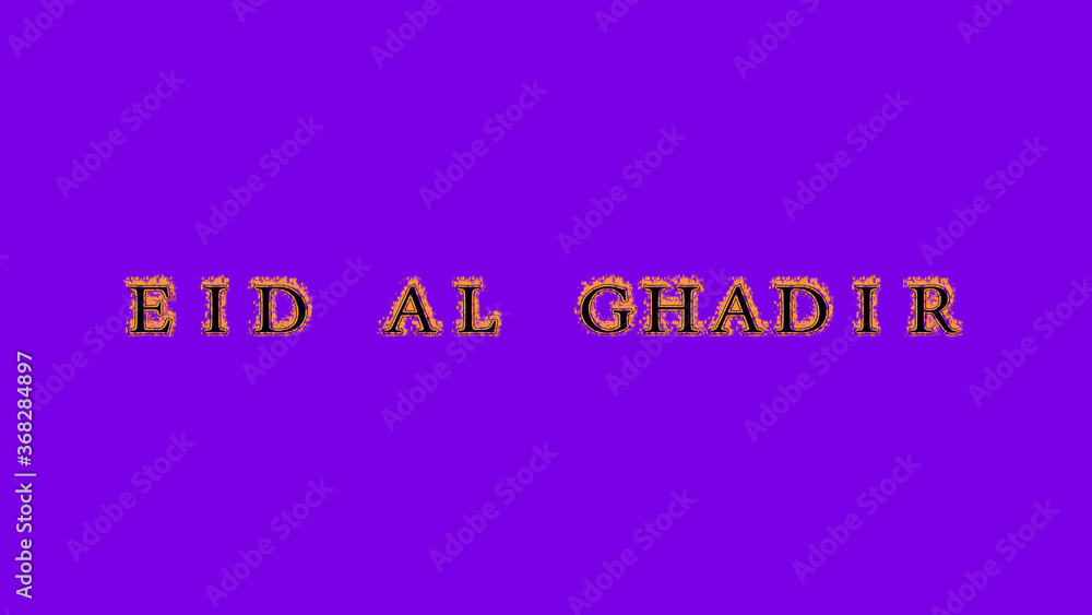 eid al ghadir fire text effect violet background. animated text effect ...