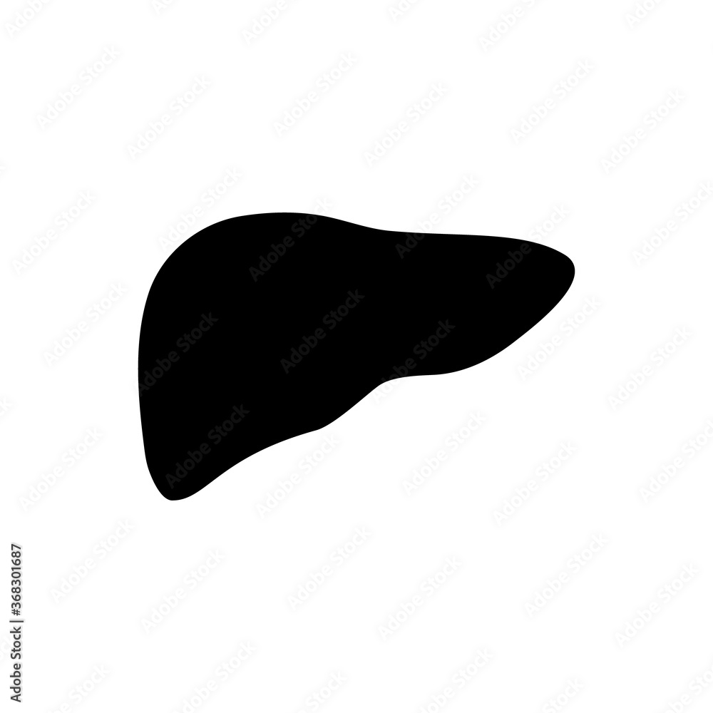 Liver icon. People liver black shape vector illustration isolated on ...