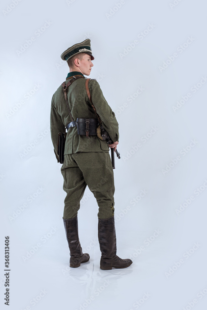 Foto de Stock Male actor reenactor in historical uniform as an officer ...