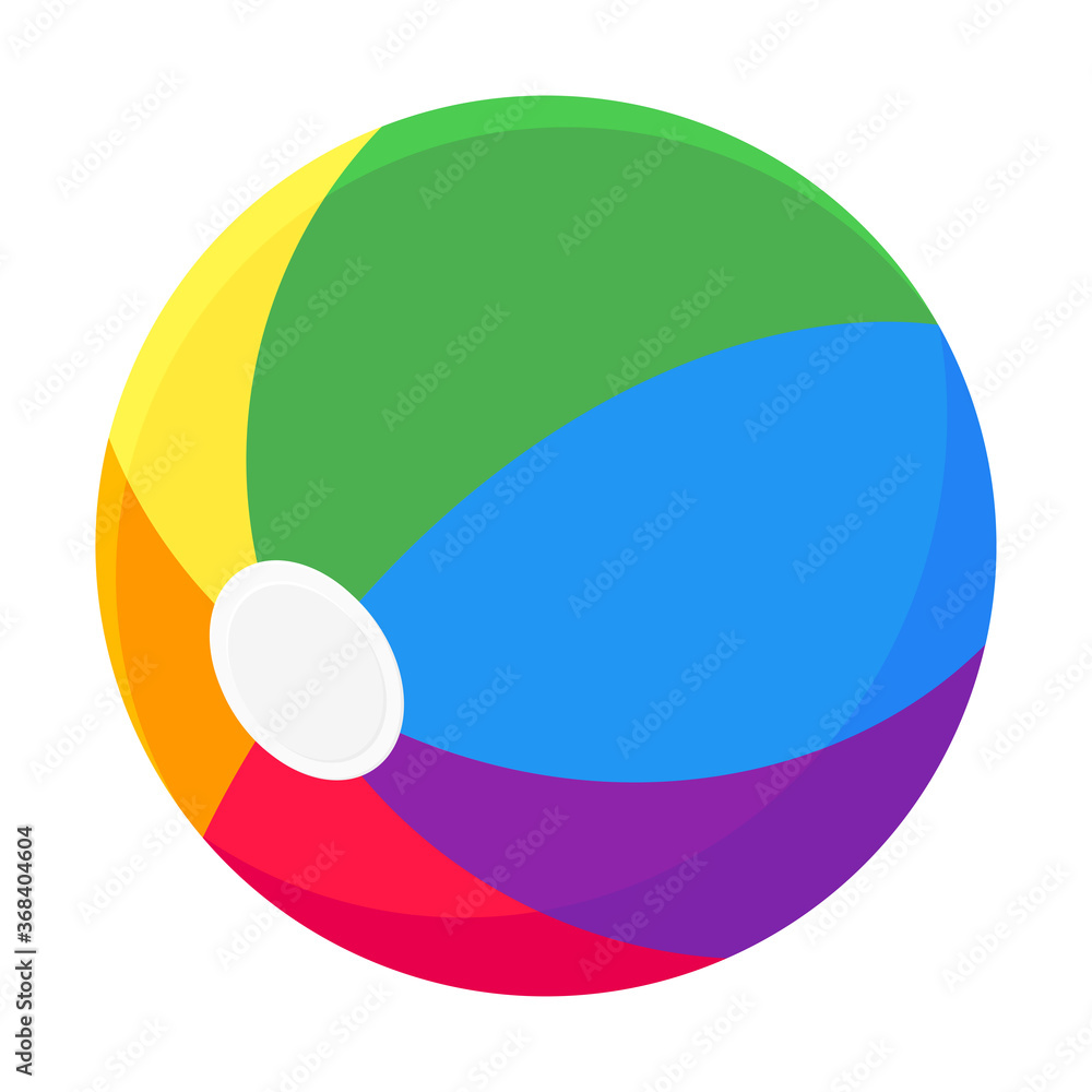 Inflatable bouncing beach ball flat style design vector illustration ...