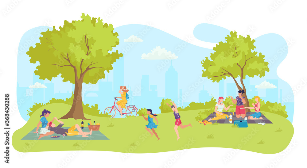 People At The Park Clipart