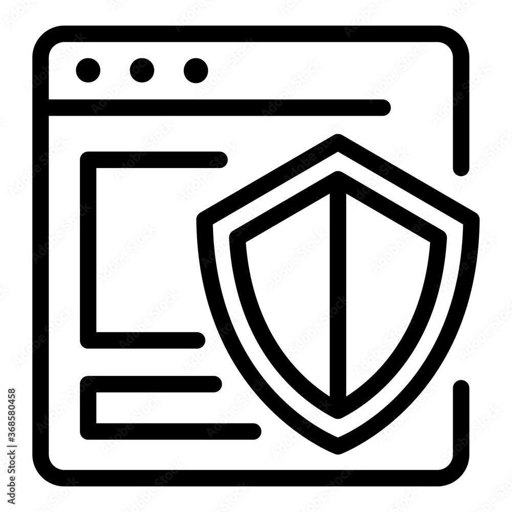 Secured operating system icon. Outline secured operating system vector ...
