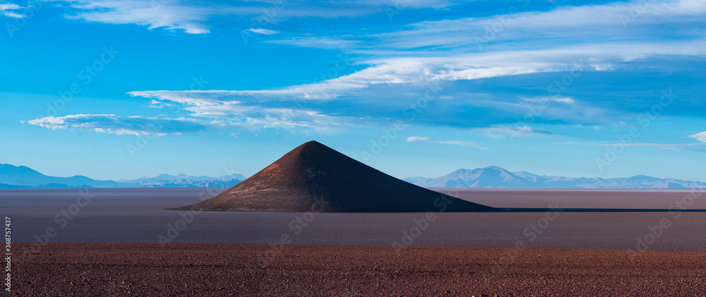 Cone of Arita, in the desert landscape of the Salar de Arizaro, La Puna ...