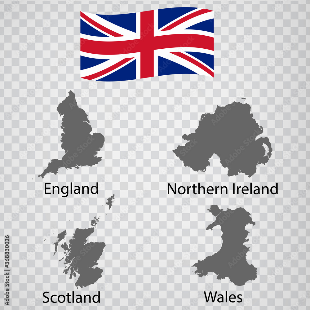 Stock-Vektorgrafik „Four Maps provinces of Great Britain - alphabetical ...