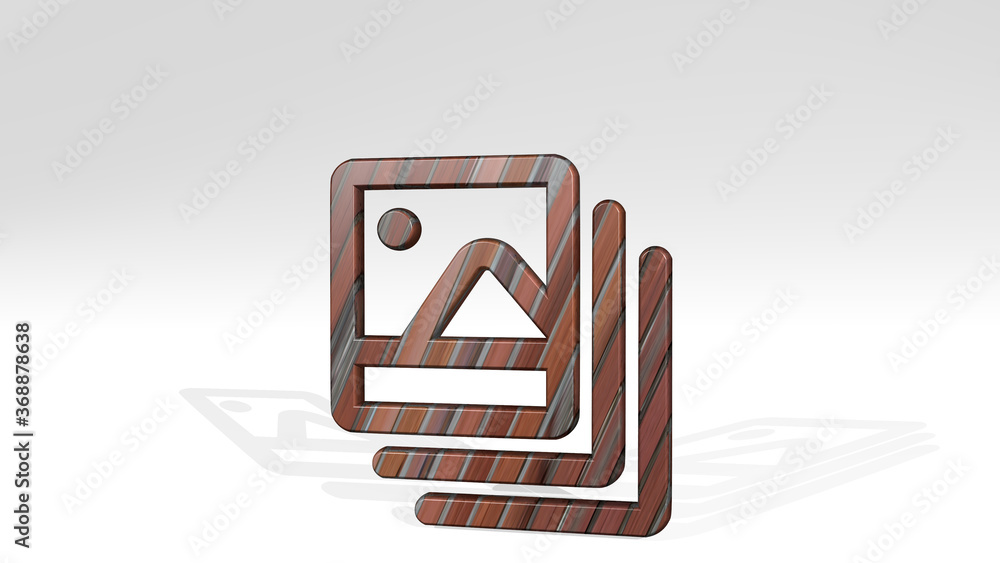 PICTURE STACK LANDSCAPE casting shadow from a perspective. A thick ...