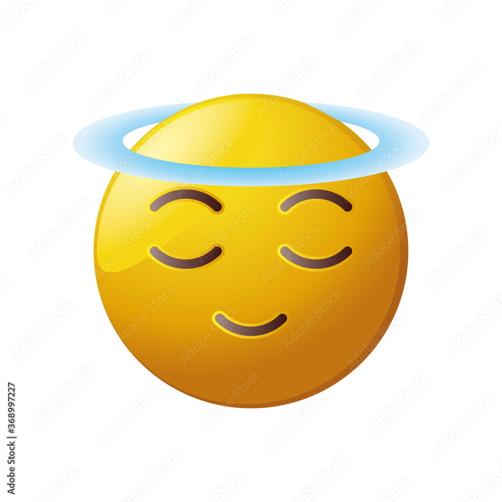 angel emoticon on white background Stock Vector | Adobe Stock