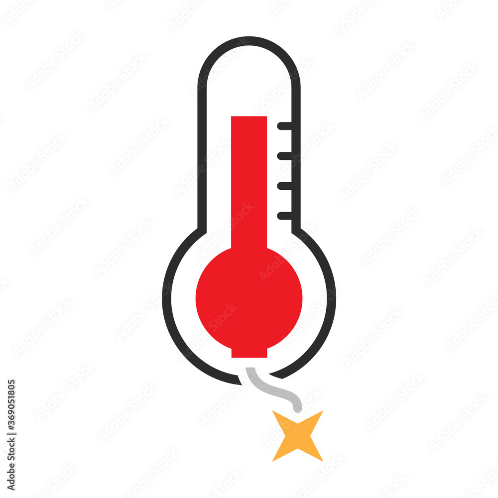 Hottest day symbol, climate change danger icon. Isolated, flat vector ...