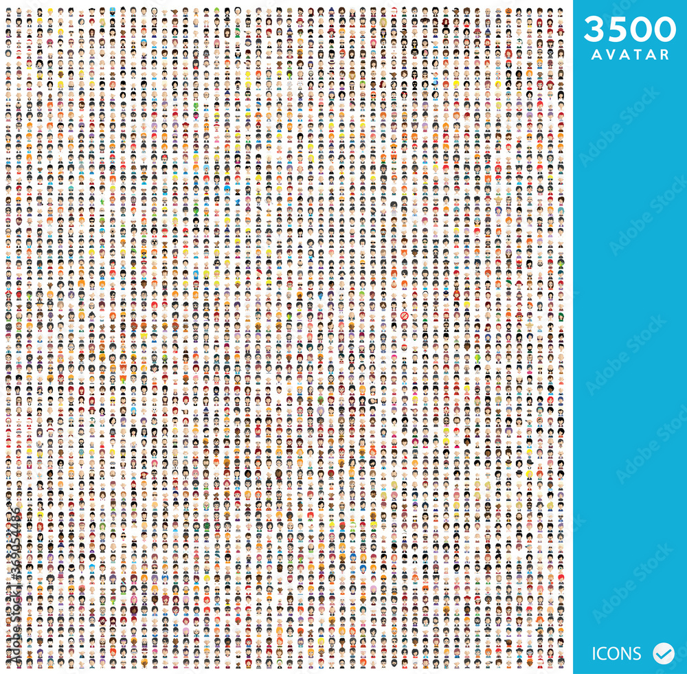 3500 avatars Stock Vector | Adobe Stock