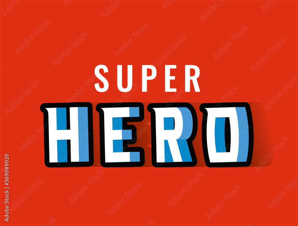 super hero lettering design, typography retro and comic theme Vector ...
