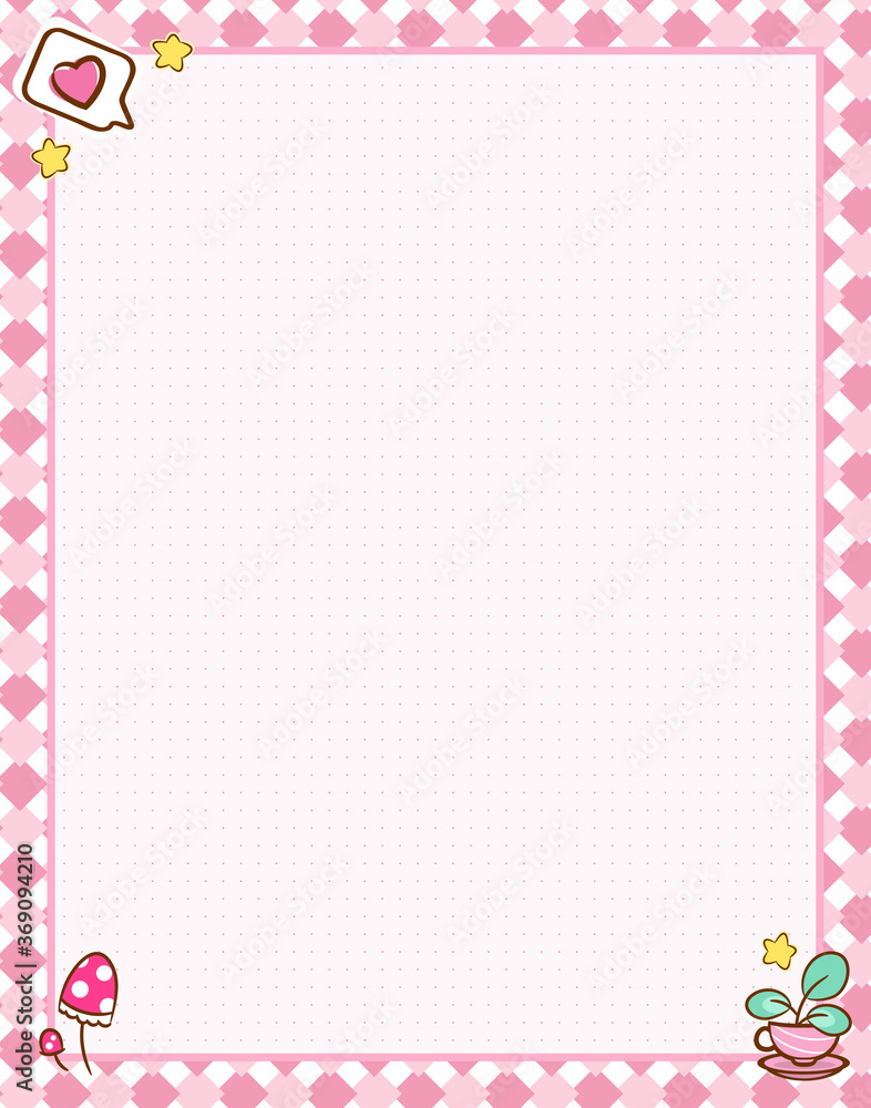 Vector printing paper note with dotted sheet (bullet journal style) for ...