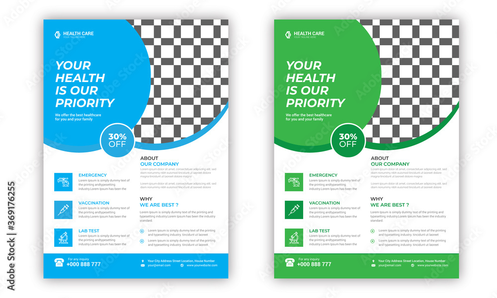 Health flyer template design Stock Vector | Adobe Stock