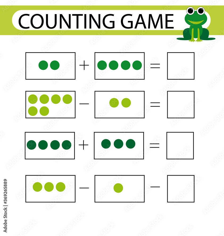 Addition and subtraction. Task for kids. Education developing worksheet ...