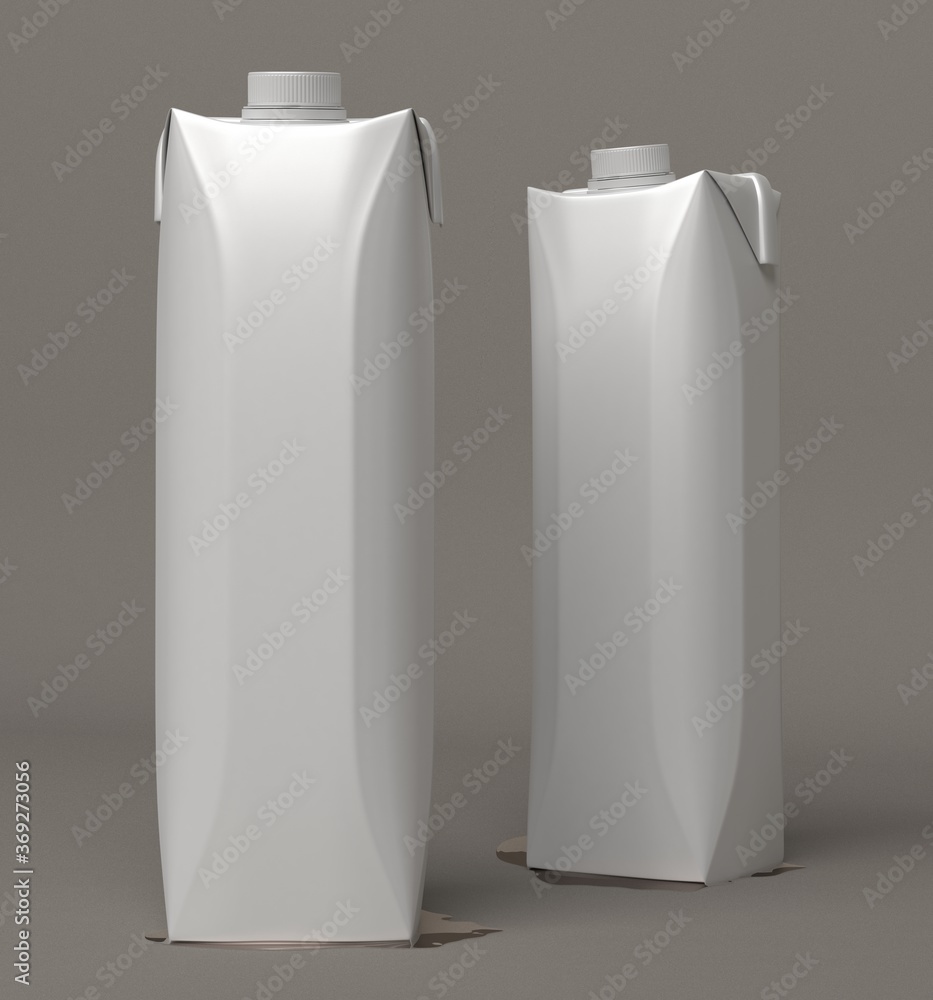 One litre carton packaging mockup for dairy products and fruit juice ...