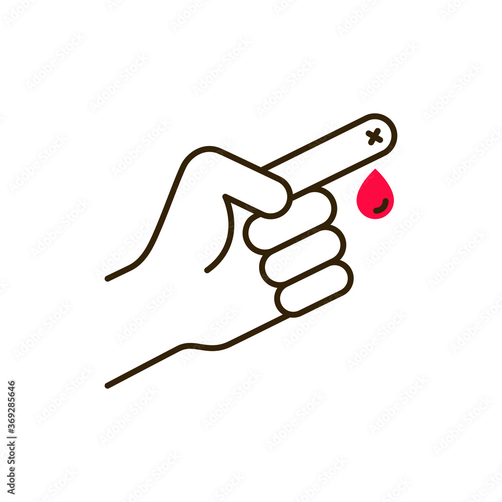 Blood test color line icon. Medical and scientific concept. Laboratory ...