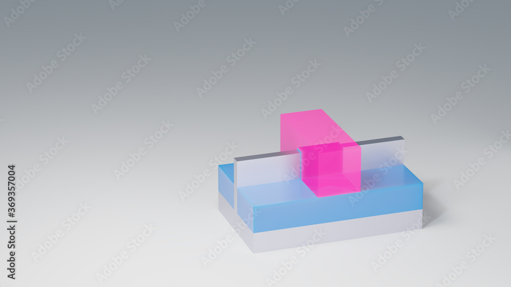 Стоковая иллюстрация «FINFET transistor 3D render. Fin FET transistor ...