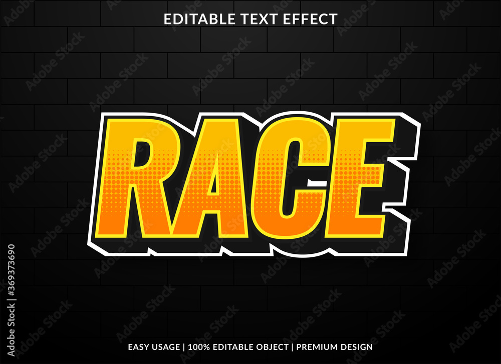 race text effect template with 3d style and bold font concept use for ...