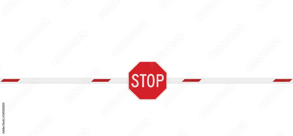 Fotografie Gated Road Barrier Isolated Closeup, Roadway Gate Bar In ...