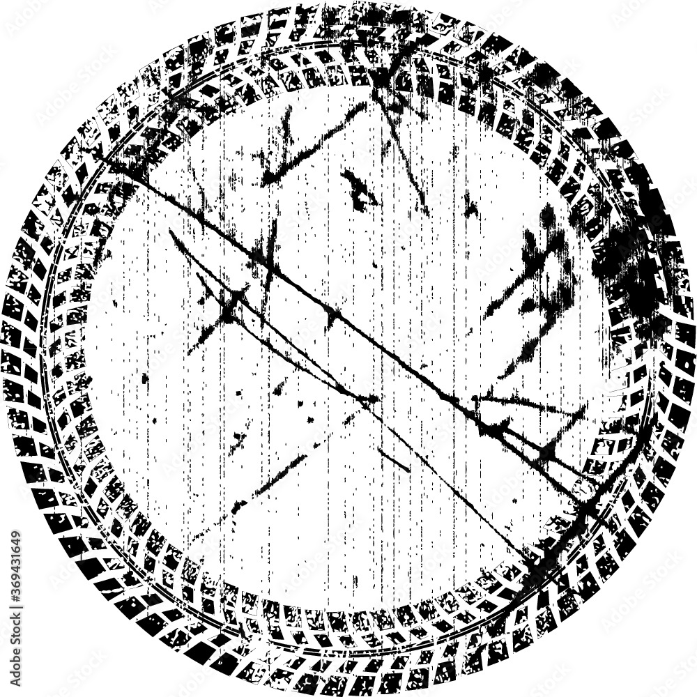 Tire Track Vector Round Border Frame Stock Vector | Adobe Stock