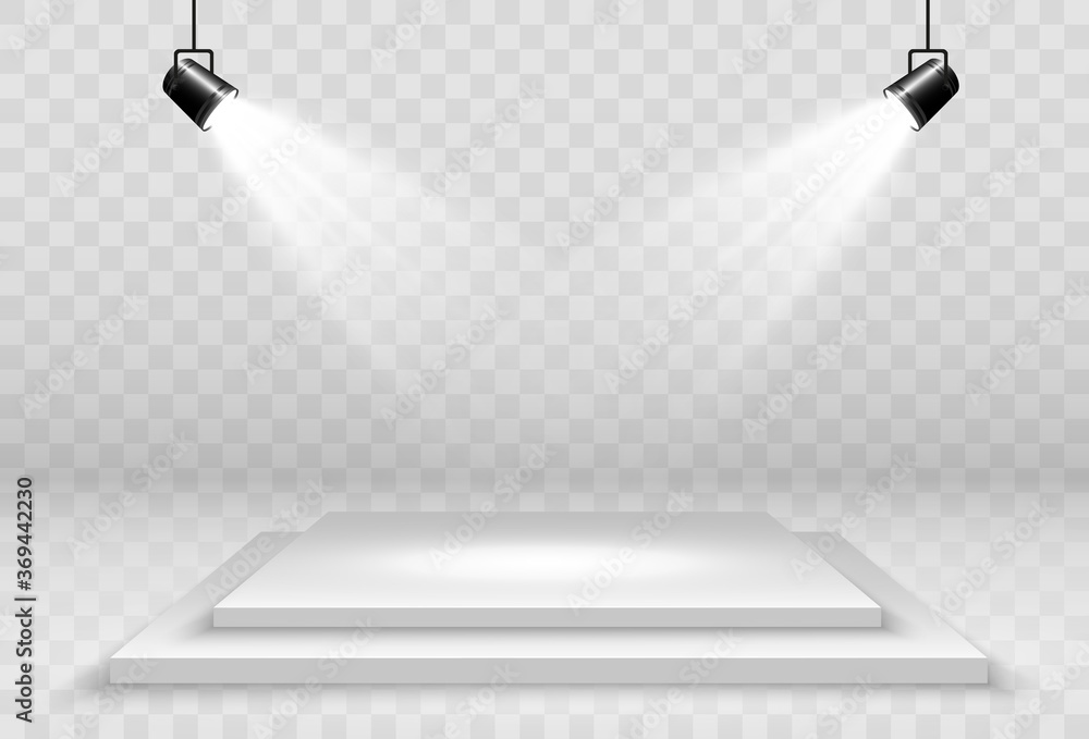 Realistic vector illustration of a 3D platform on a transparent ...