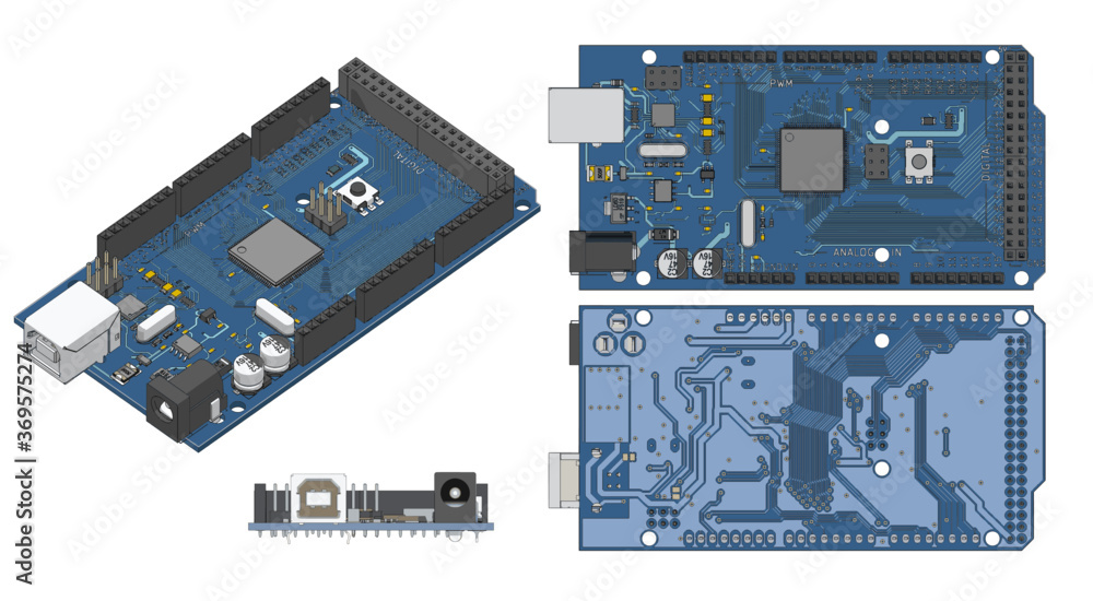 Arduino Mega Microcontroller 素材庫向量圖 | Adobe Stock