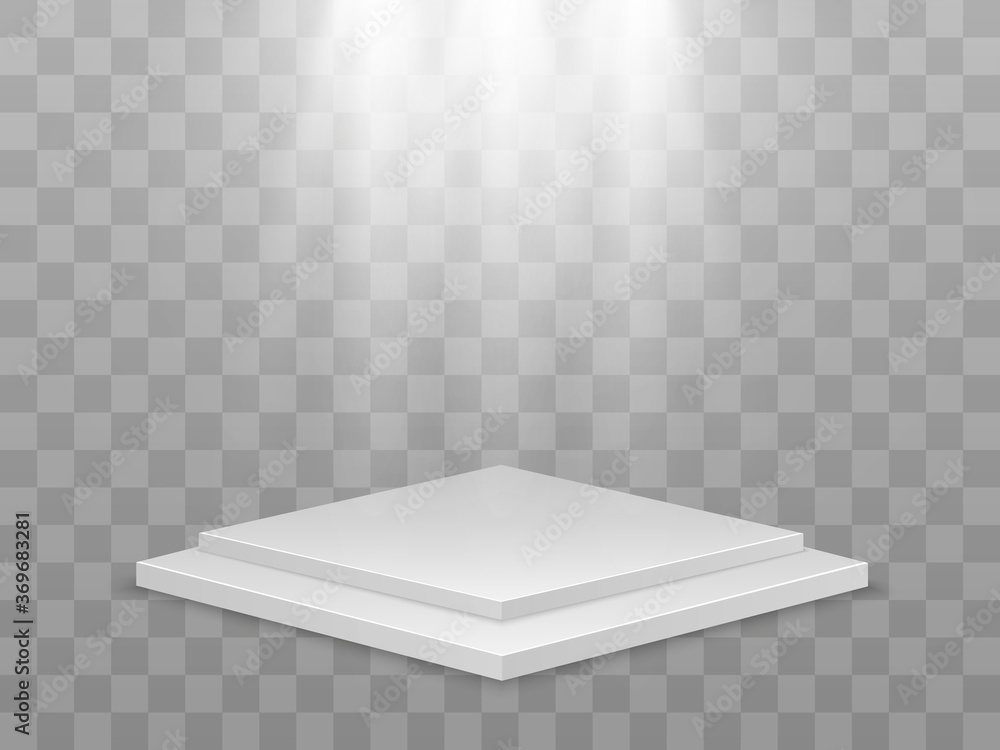 Realistic vector illustration of a 3D platform on a transparent ...