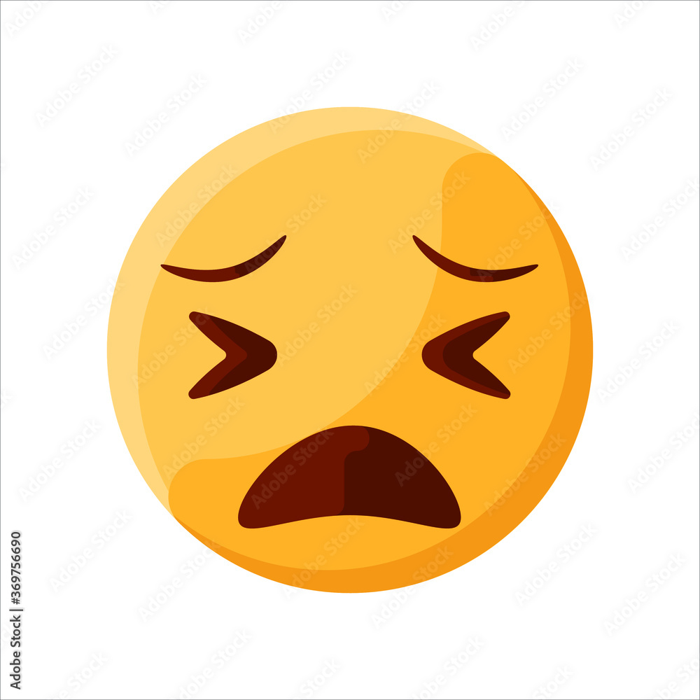 Suffering Face Emoji Illustration Creative Design Vector Stock Vector ...