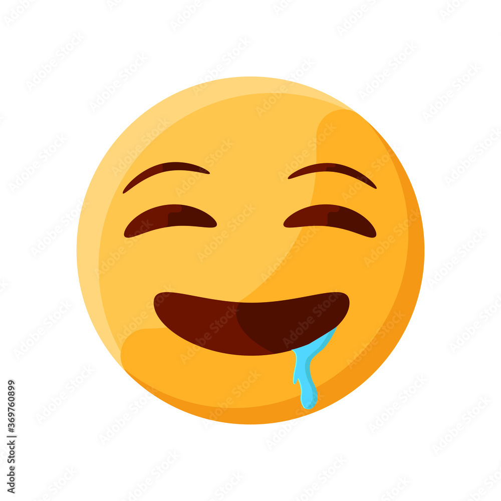 Drooling Mouth Watering Face Emoji Illustration Creative Design Vector ...