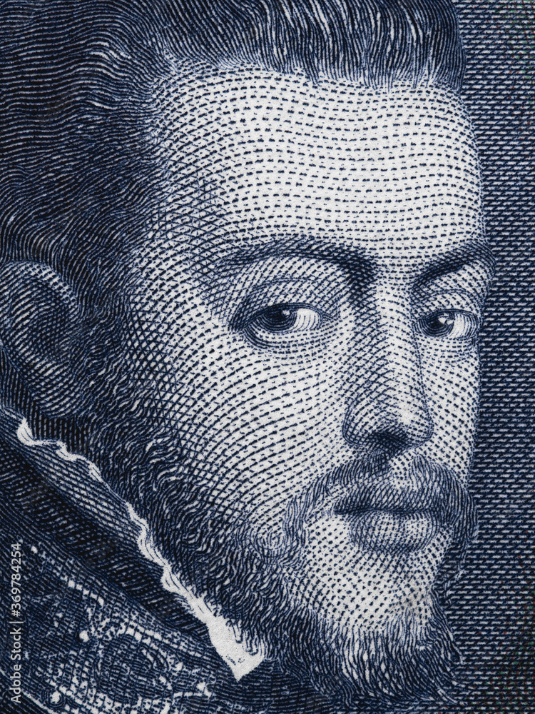 King Philip II of Spain portrait on Spanish 100 peseta (1925) banknote ...