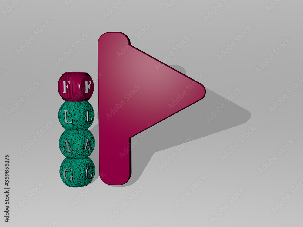 Ilustración de Stock 3D graphical image of flag vertically along with ...