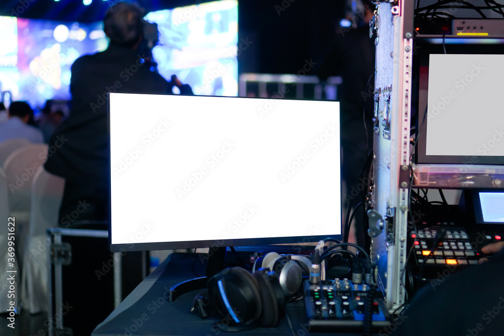 Visual Audio system controller equipment of sound technician with ...