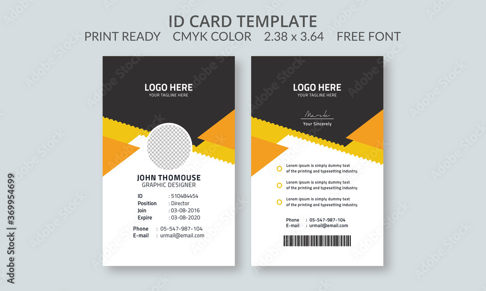 Triangles Id Card Layout Design Stock Vector | Adobe Stock