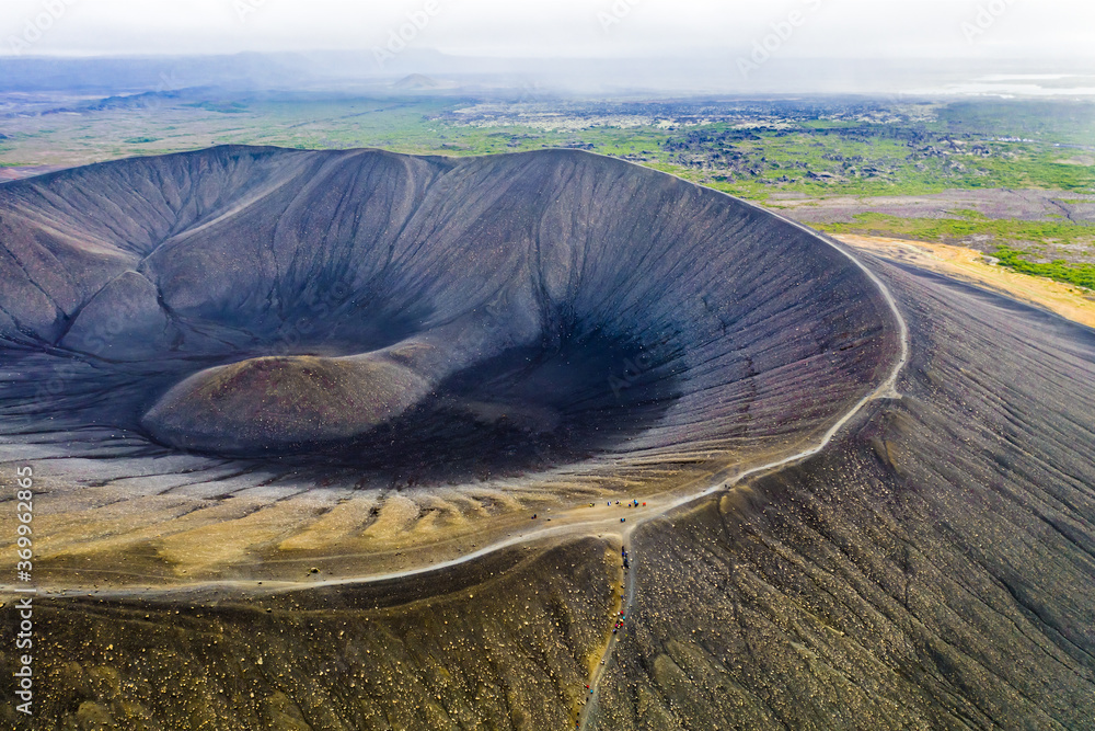 Hverfjall (also known as Hverfell) is a tephra cone or tuff ring ...