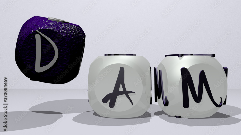 DAM combined by dice letters and color crossing for the related ...