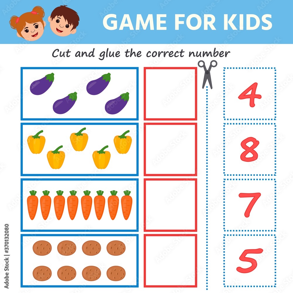Counting Game for Preschool Children. Mathematical Game for Kids. Count ...