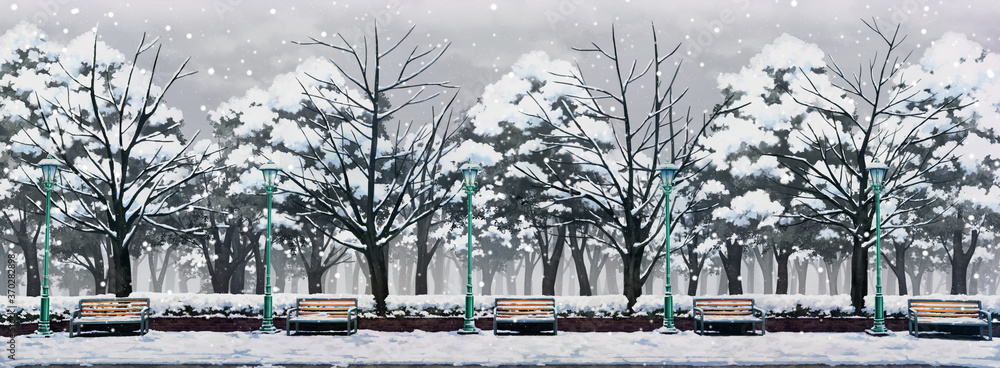 anime snow background