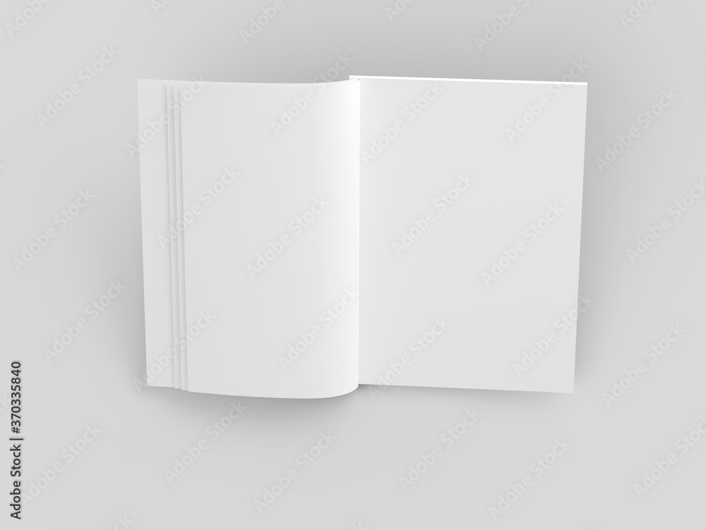 Open magazine with a glued binding. Vertical A4 format. Stock ...