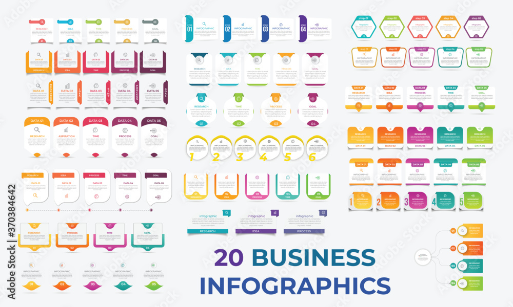 Set of infographic elements data visualization vector design template ...