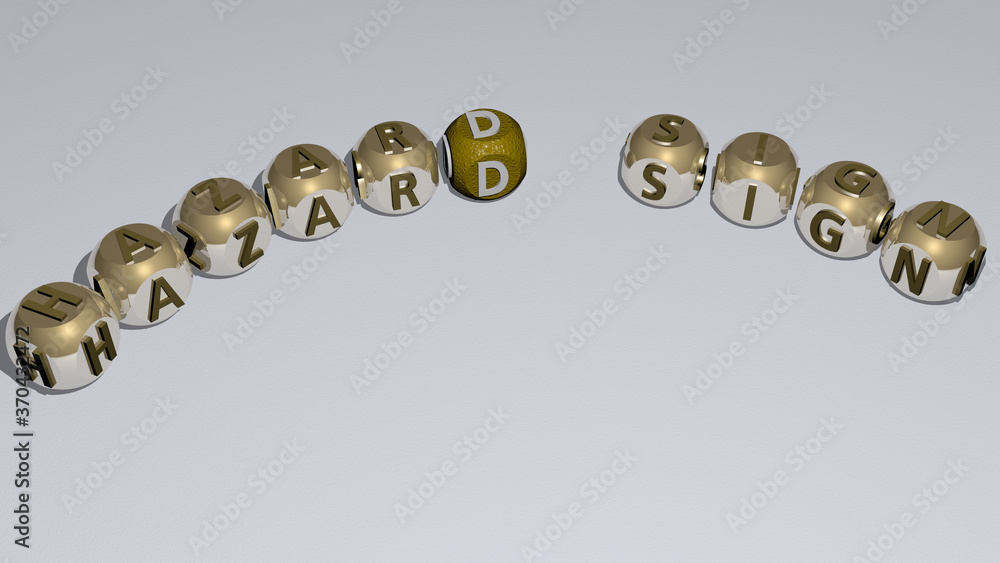Stock-Illustration „hazard sign combined by dice letters and color ...