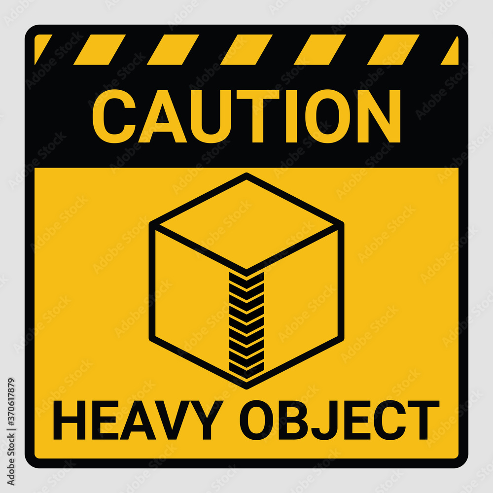 Caution heavy object two persons lift required symbol. Vector ...