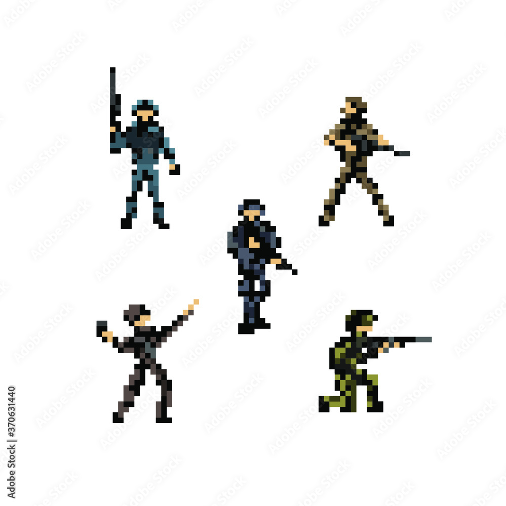 Collection of color images of soldiers in various dynamic poses. All ...