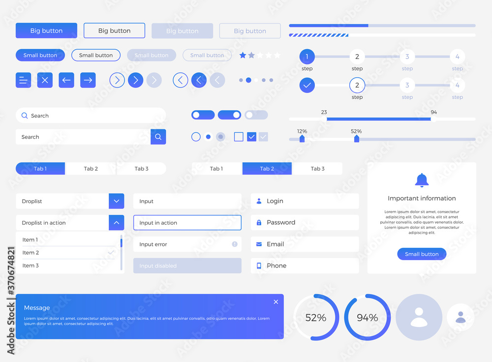 web-ui-elements-kit copy Stock Vector | Adobe Stock