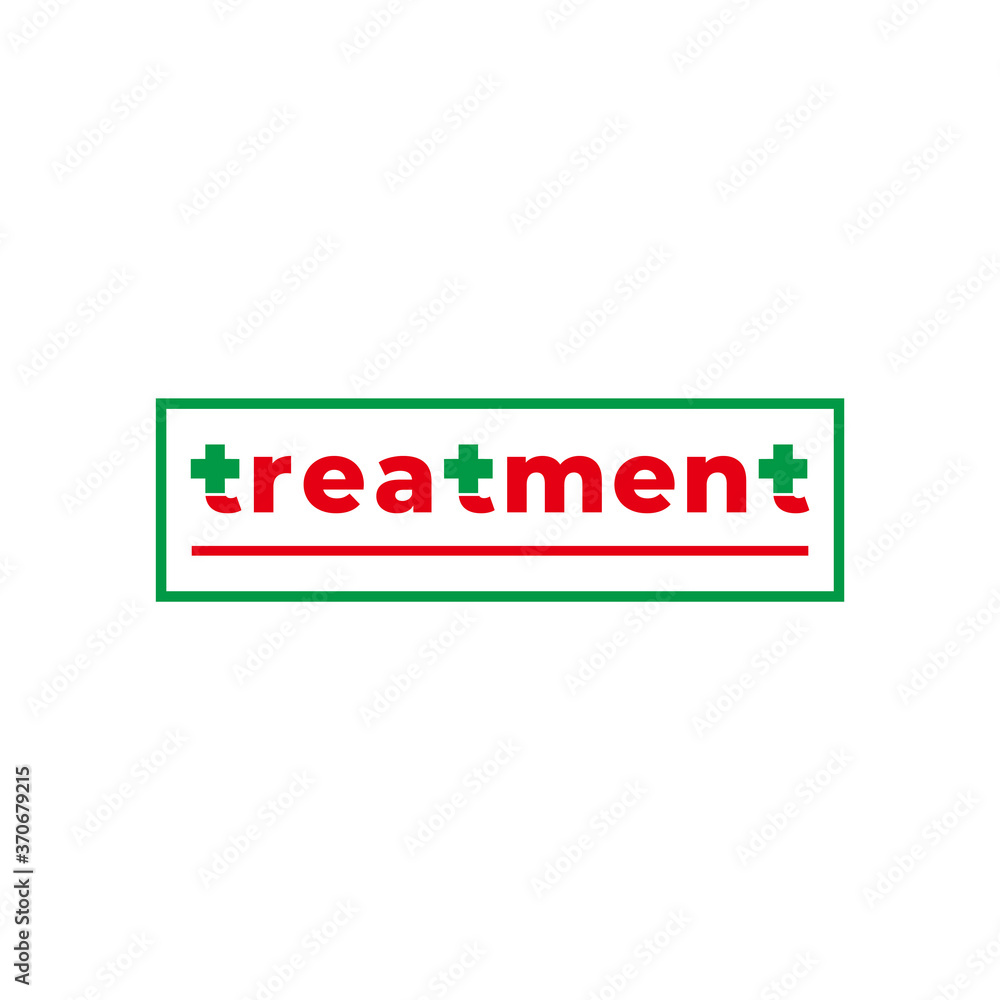 text medical treatment plus symbol decoration logo vector Stock Vector ...