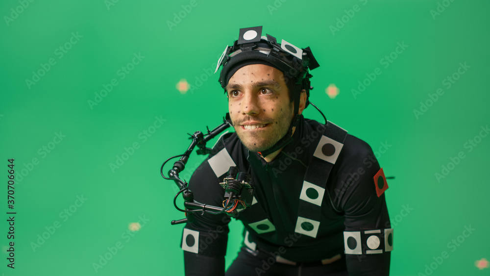 Actor Wearing Motion Caption Suit and Head Rig acts as an Animal or a ...