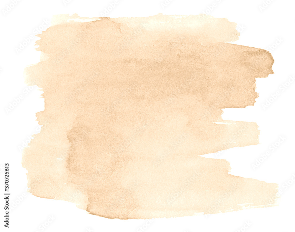 Beige watercolor, background with clear borders and natural splashes ...